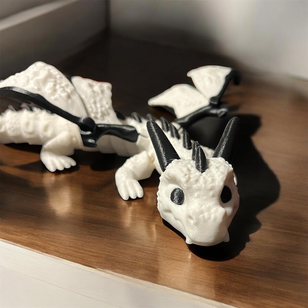 Already Made 3D Printed Magical Articulated Moon Dragon/ White Moon ...