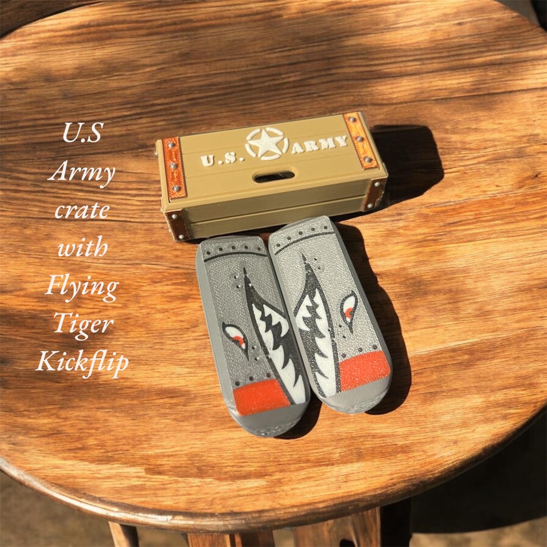 3D Printed Kickflip Magnetic Skateboard Fidget Toy/ U.S. Army Edition ...