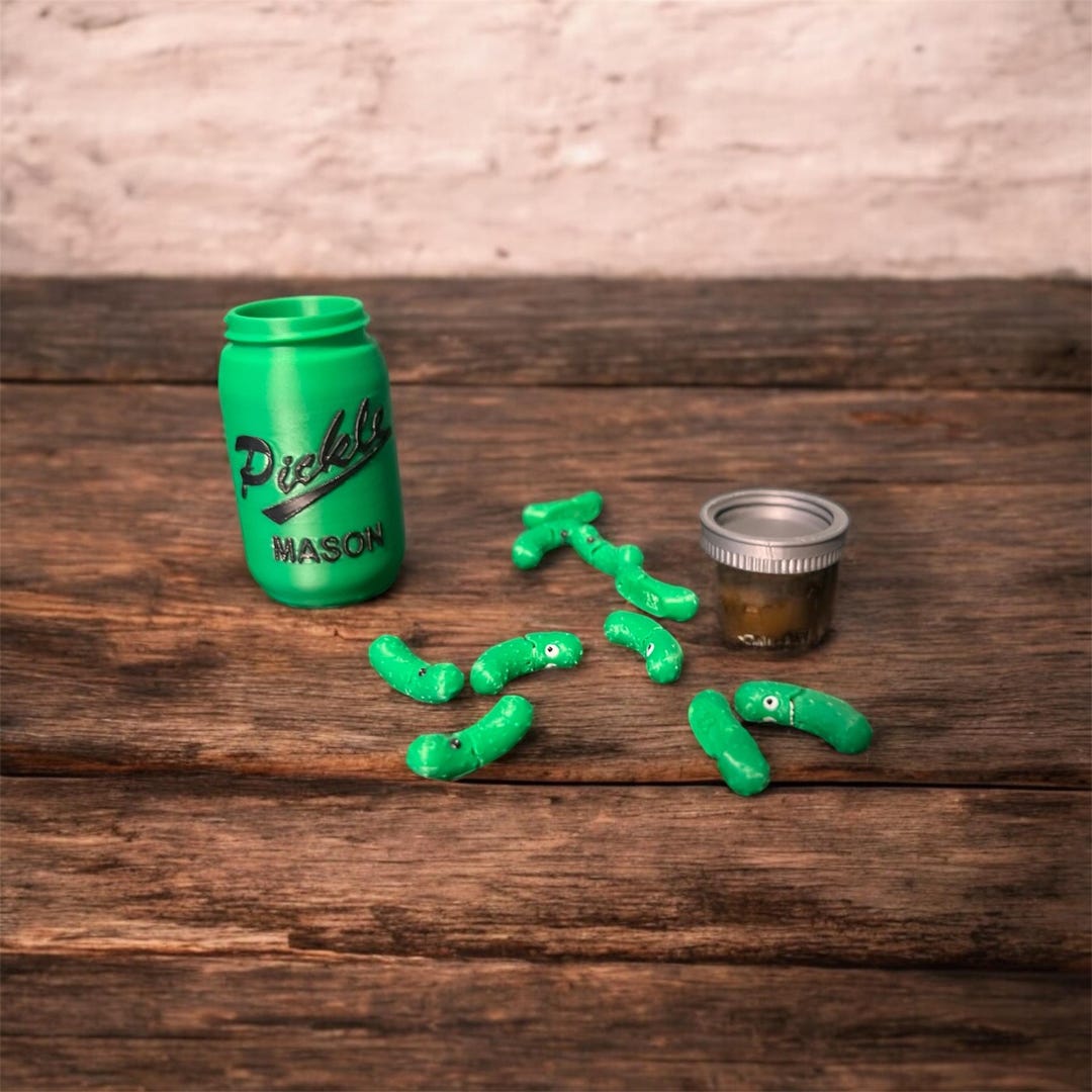 Miniature Pickle Jar W/3d Adorable Pickles/ 3d Pickle Fidgets/ Pickle ...