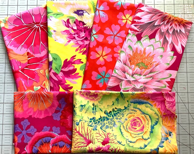 Kaffe Fassett Collective Fabric 6 Fat Quarter Bundle Quilting Bundle Cotton Quilting Fabric ...