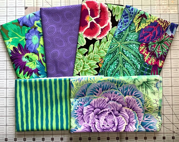 Kaffe Fassett Collective Fabric 6 Fat Quarter Bundle Quilting Bundle Cotton Quilting Fabric ...