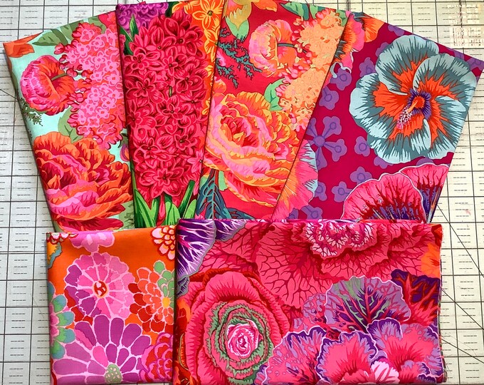 Kaffe Fassett Collective Fabric 6 Fat Quarter Bundle Quilting Bundle Cotton Quilting Fabric ...