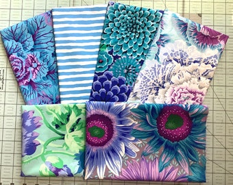 10 Kaffe Fassett BLUE Fat Quarter Bundle - Etsy