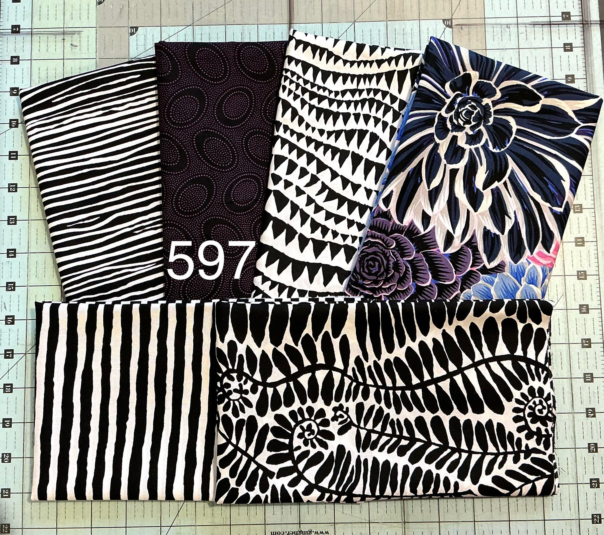 NEW! Comb Stripe White Black PWBM084 Brandon Mably Fabric Kaffe Fassett ...