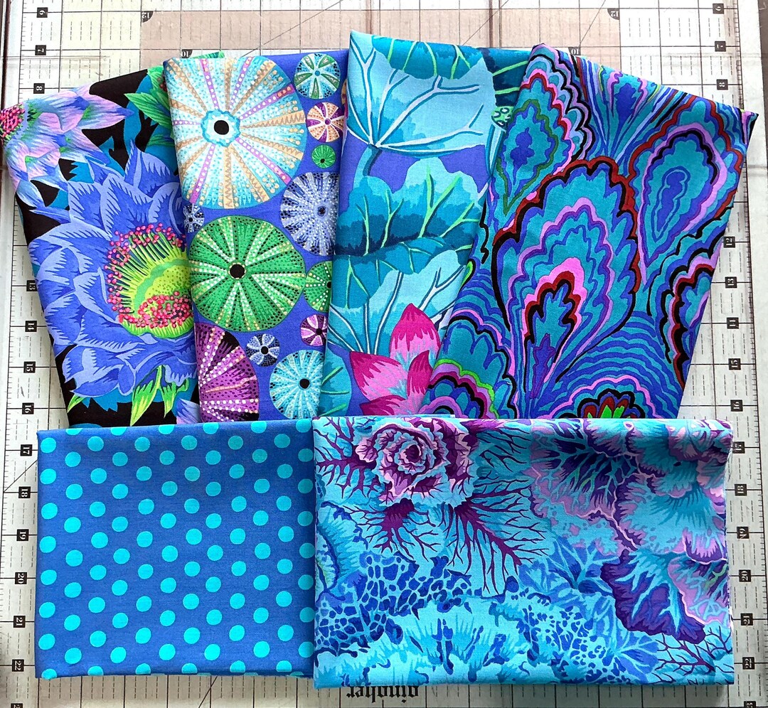Kaffe Fassett Collective Fabric 6 Fat Quarter Bundle Quilting Bundle Cotton Quilting Fabric ...