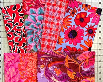 Kaffe Fassett Collective Fabric 6 Fat Quarter Bundle Quilting Bundle Cotton Quilting Fabric ...