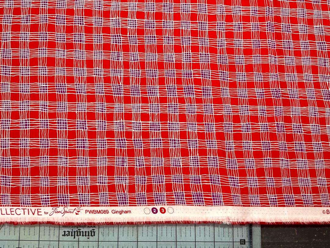 Gingham in Red Brandon Mably Fabric PWBM089 Cotton Quilting Fabric Sold ...