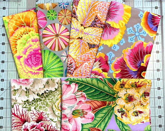 Kaffe Fassett Collective Fabric 6 Fat Quarter Bundle Quilting Bundle Cotton Quilting Fabric ...