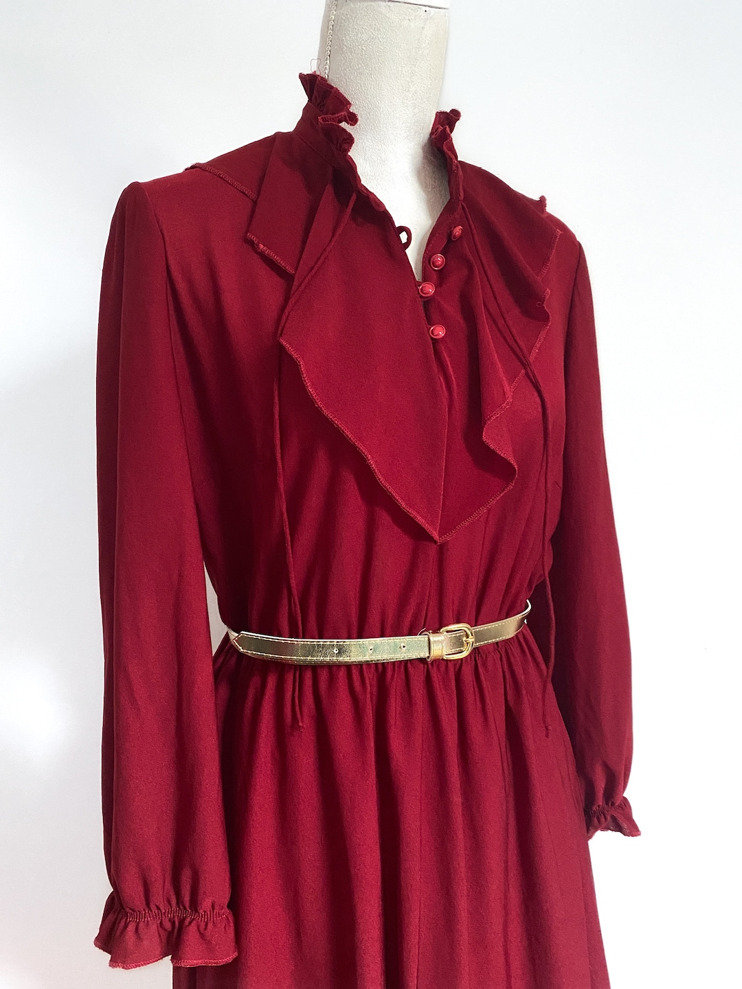 Vintage 1980s C&A Red Secretary Tea Dress - Etsy UK