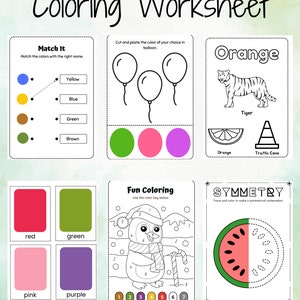 Printable Pre-kindergarten Activity Worksheets Bundle | Preschool Pre-k ...