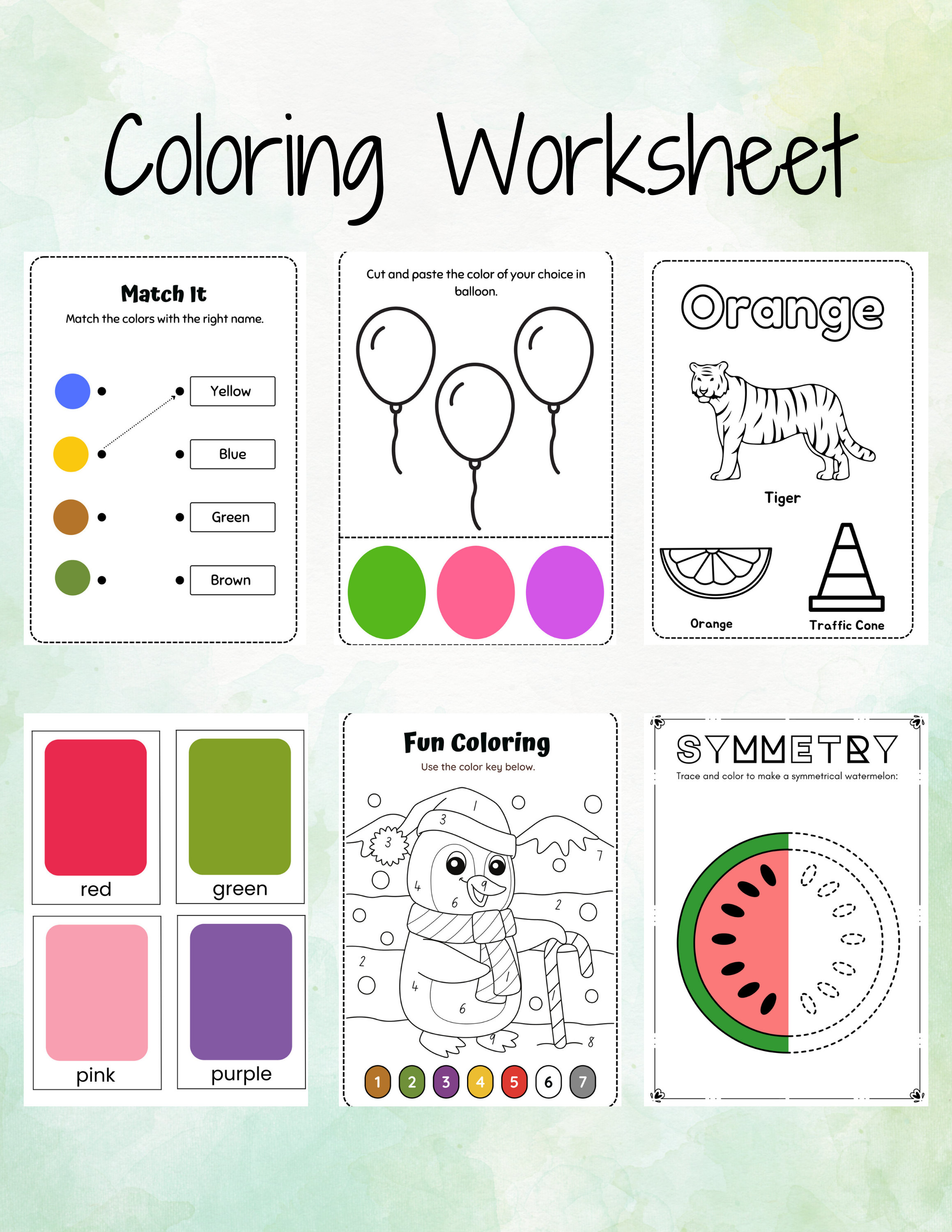 Printable Pre-kindergarten Activity Worksheets Bundle | Preschool Pre-k ...