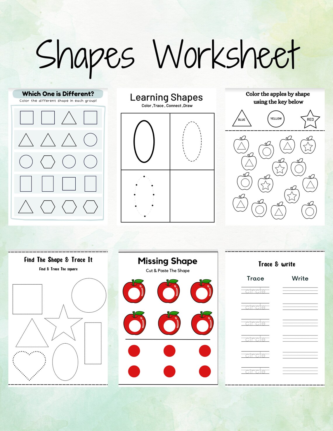 Printable Pre-kindergarten Activity Worksheets Bundle Preschool Pre-k ...