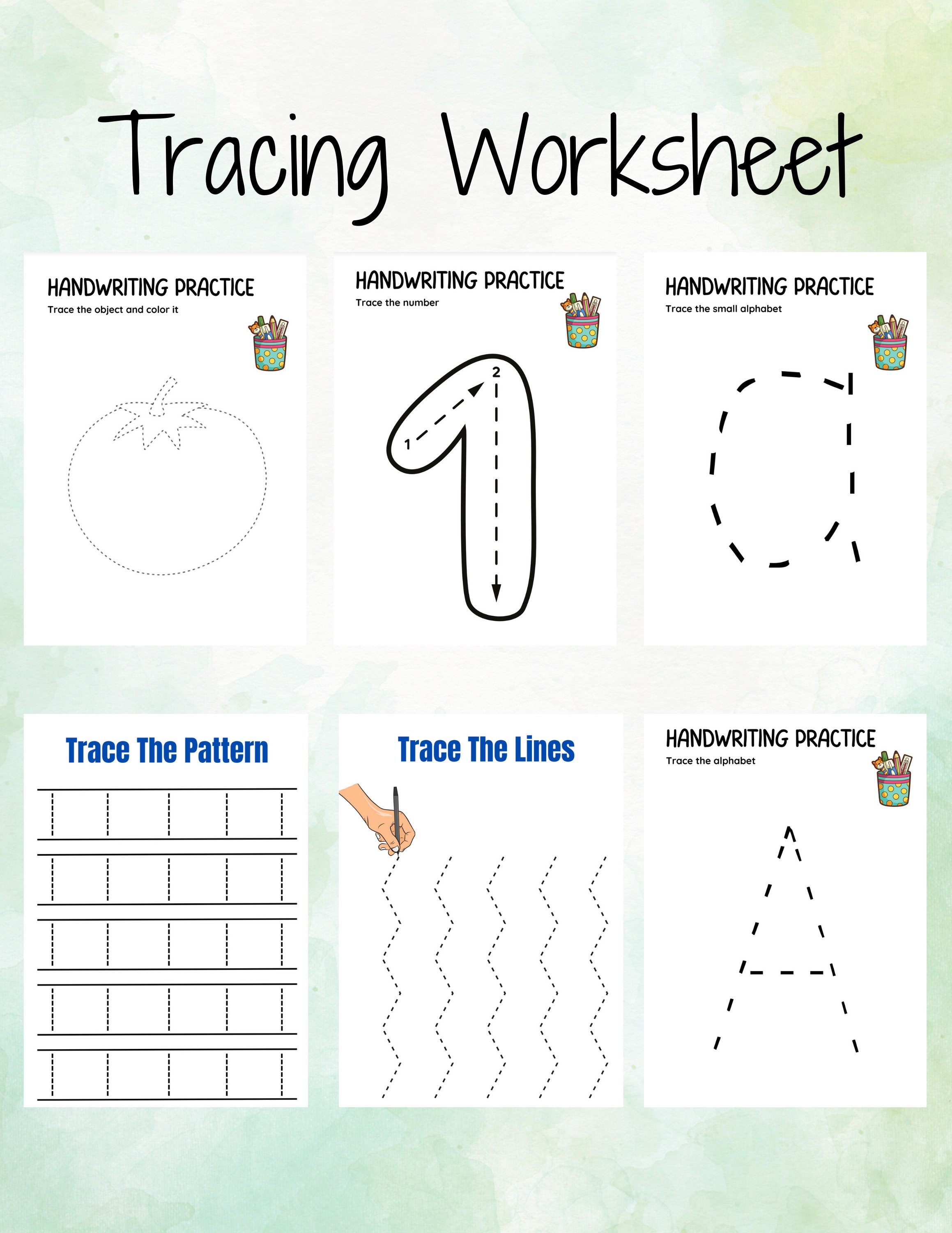 Printable Pre-kindergarten Activity Worksheets Bundle | Preschool Pre-k ...