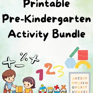 Printable Pre-kindergarten Activity Worksheets Bundle | Preschool Pre-k ...
