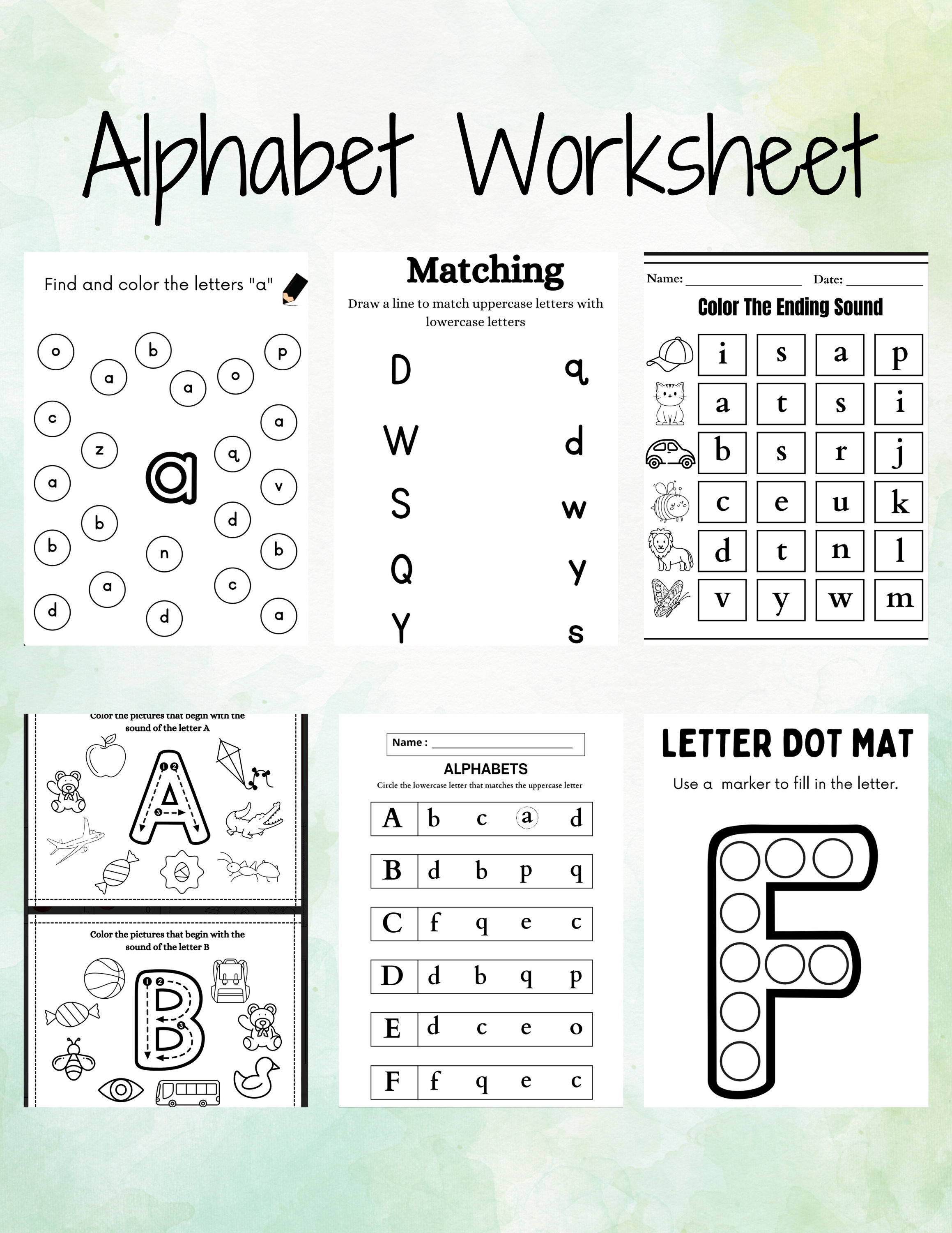 Printable Pre-kindergarten Activity Worksheets Bundle | Preschool Pre-k ...