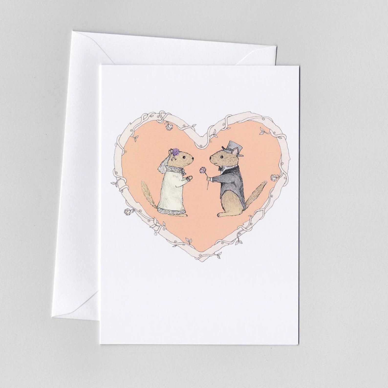 Chipmunk Wedding Card and Envelope - Etsy