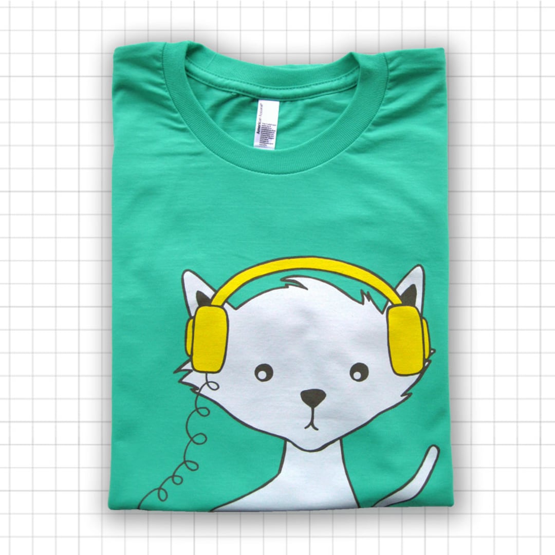 DJ Kitty Cat ADULT T-shirt - Etsy