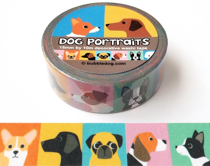 Dog Portraits Decorative Dog Breed Washi Tape Roll - Etsy