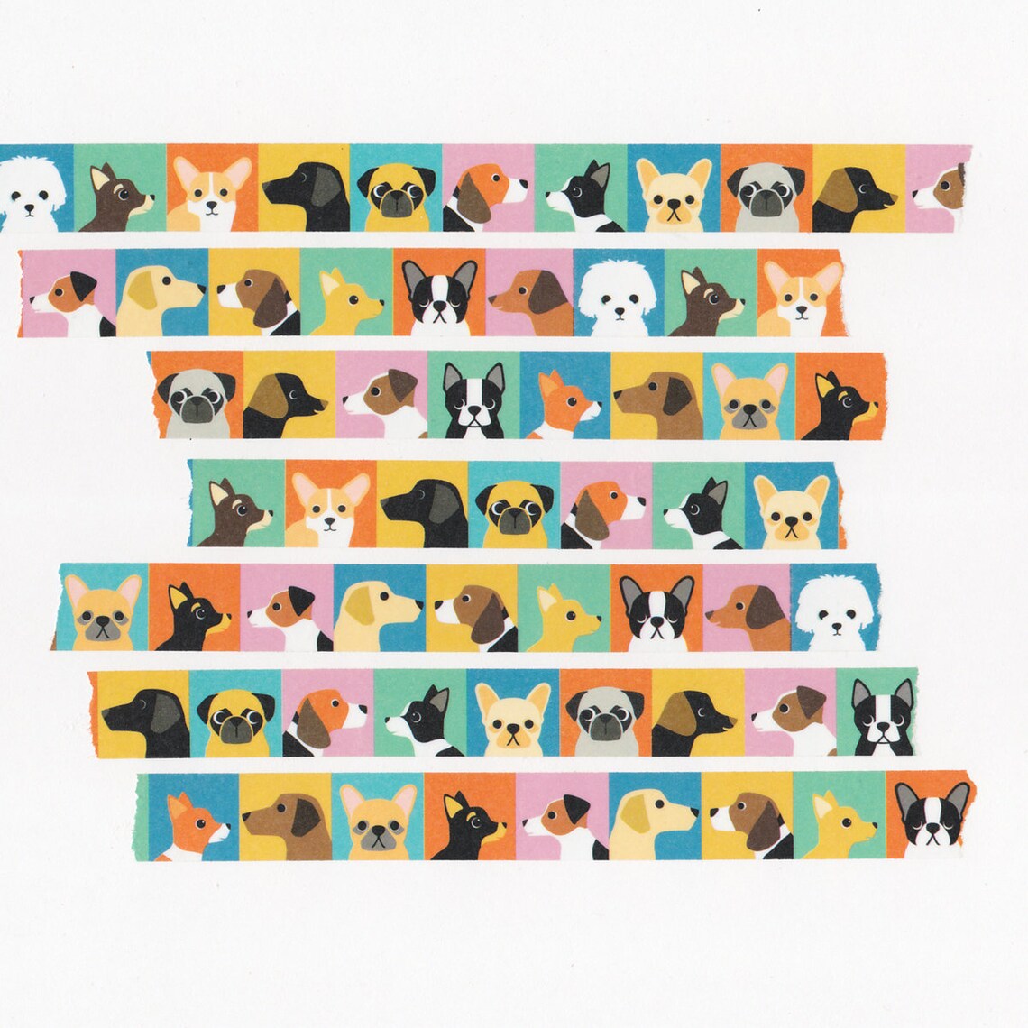 Dog Portraits Decorative Dog Breed Washi Tape Roll | Etsy