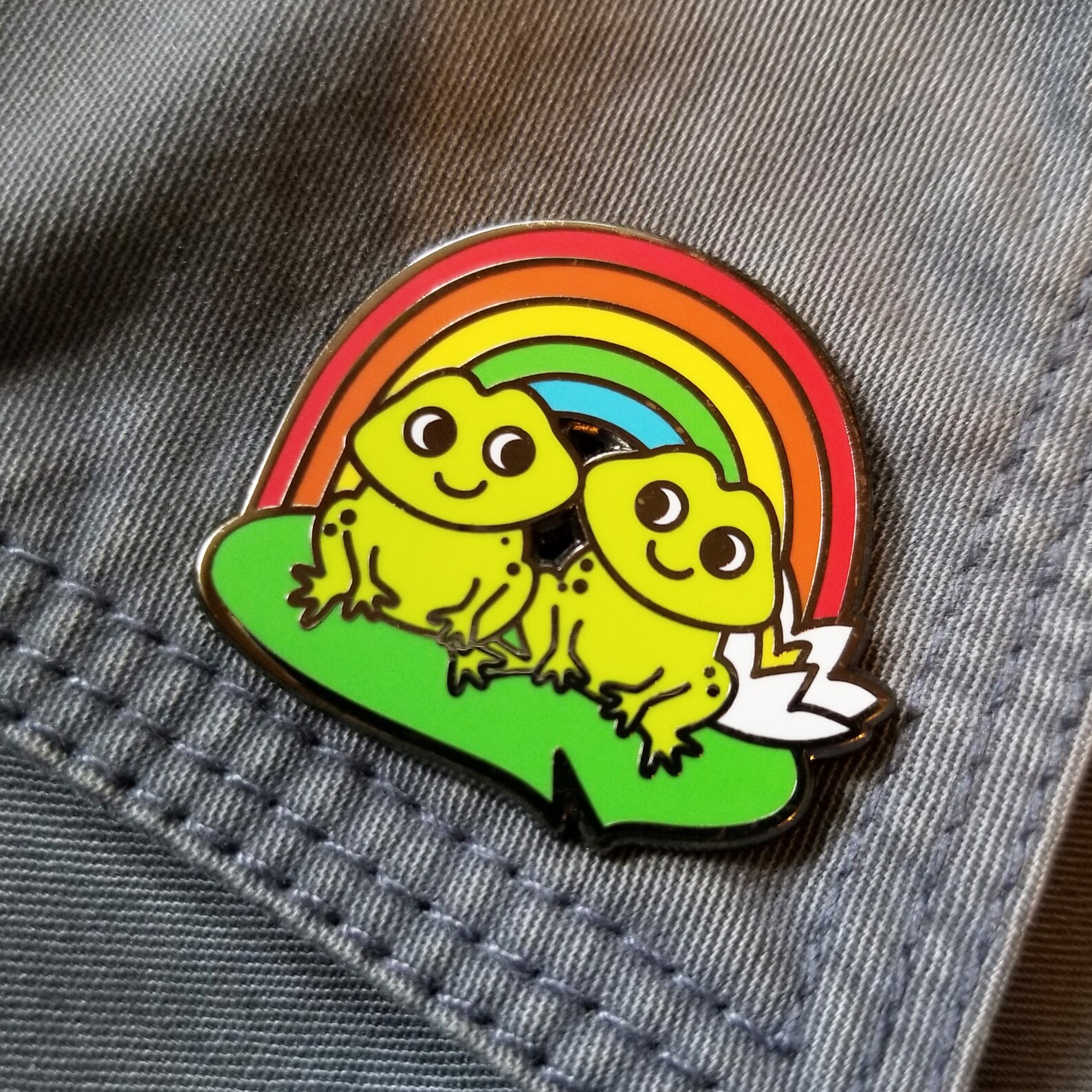 Rainbow Froggy Friends Hard Enamel Frog Lapel Pin - Etsy