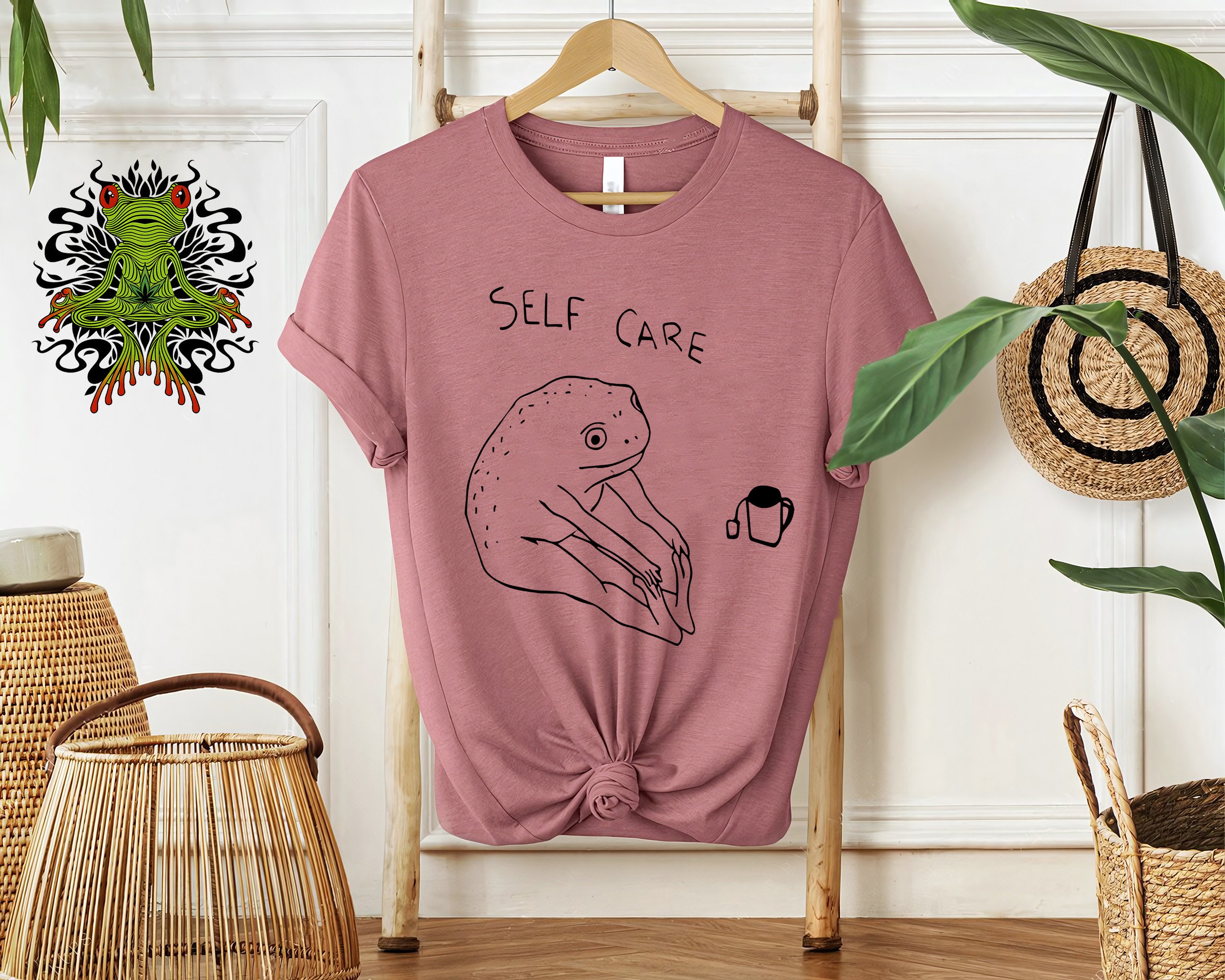Funny Frog Self Care Shirt, Self Care Frog Shirt, Yoga Shirt, Funny ...