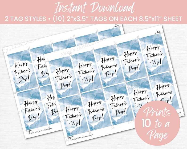 Father's Day Gift Tag, Fathers Day Favors, Father's Day Tags, Happy ...