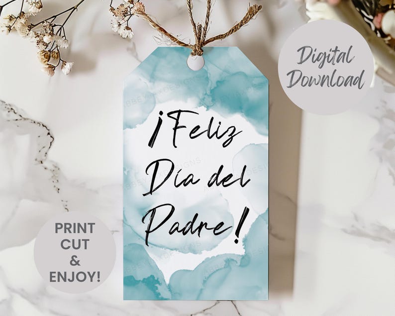 Father's Day Tags in Spanish, Father's Day Gift Tag, Feliz Dia Del ...