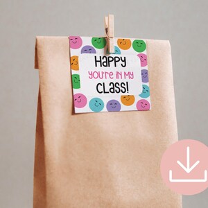 Back to School Cookie Tag, Happy You're in My Class, Tags for Teacher ...