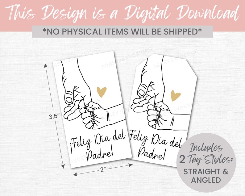 Father's Day Gift Tag, Feliz Dia Del Padre Tags, Father's Day Gift ...