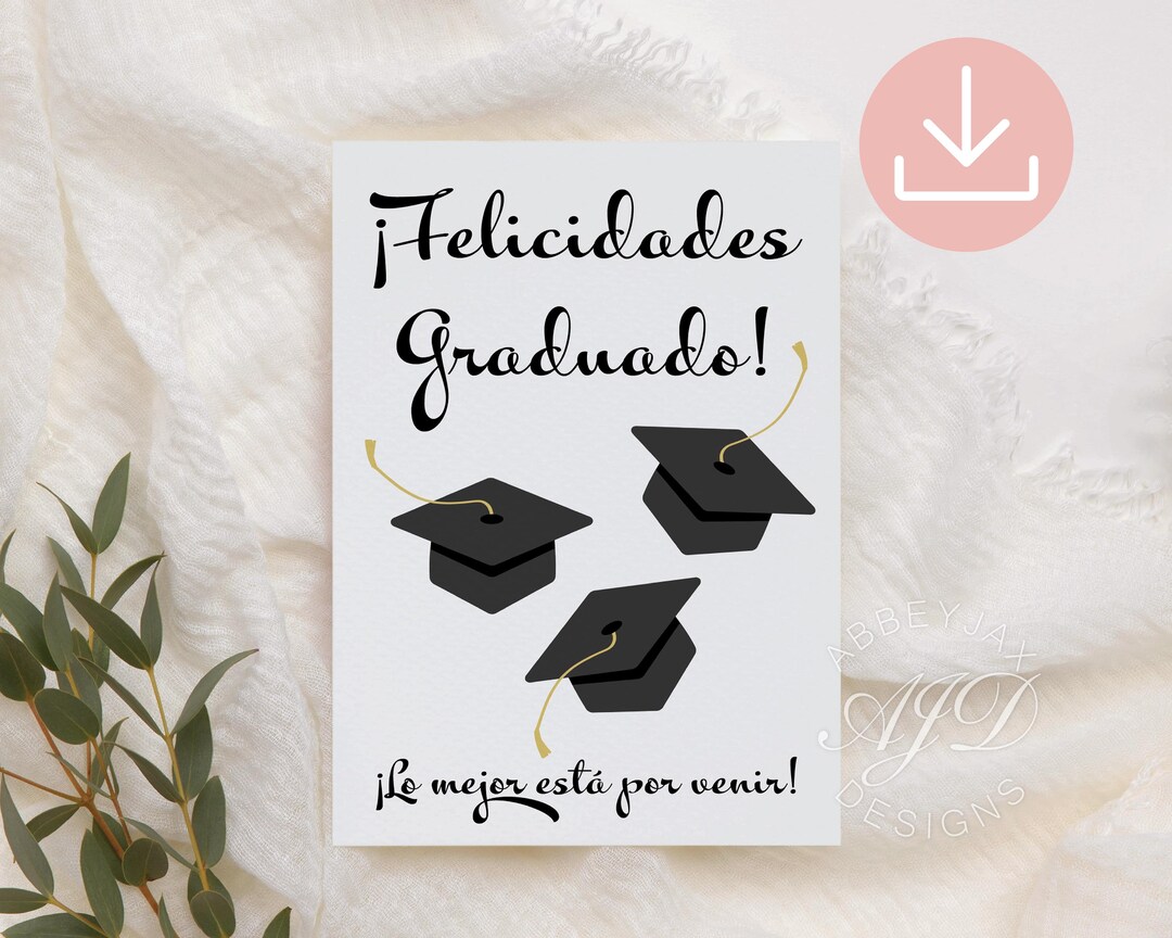Spanish Graduation Card, Felicidades Graduado, Spanish Graduate Gifts ...