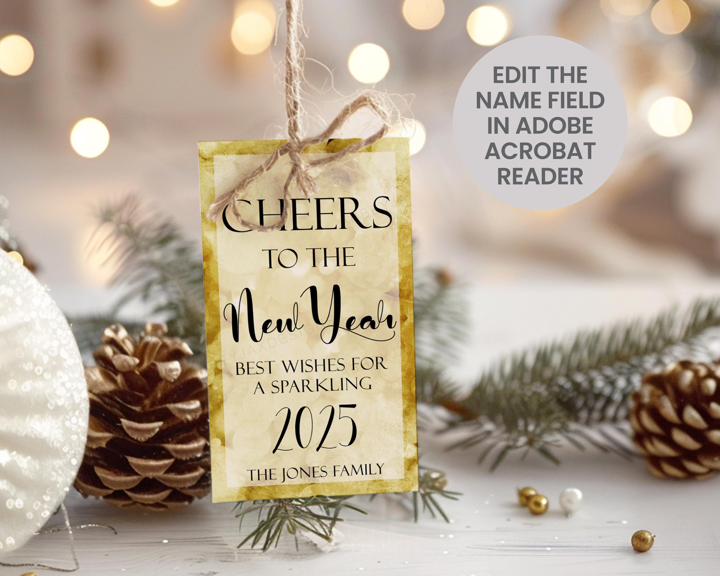 Cheers to 2025 Gift Tag, Printable New Years Tag, Happy New Years Gift ...
