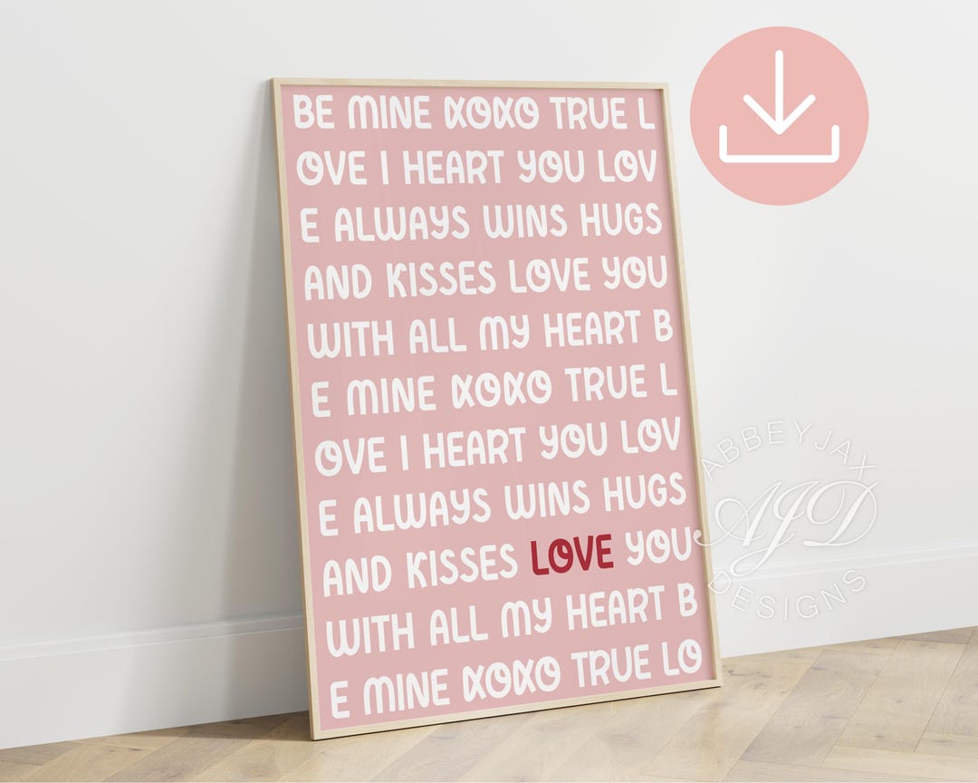 Valentine Quote Print, Romantic Quote Art, Valentines Day Artwork Wall ...