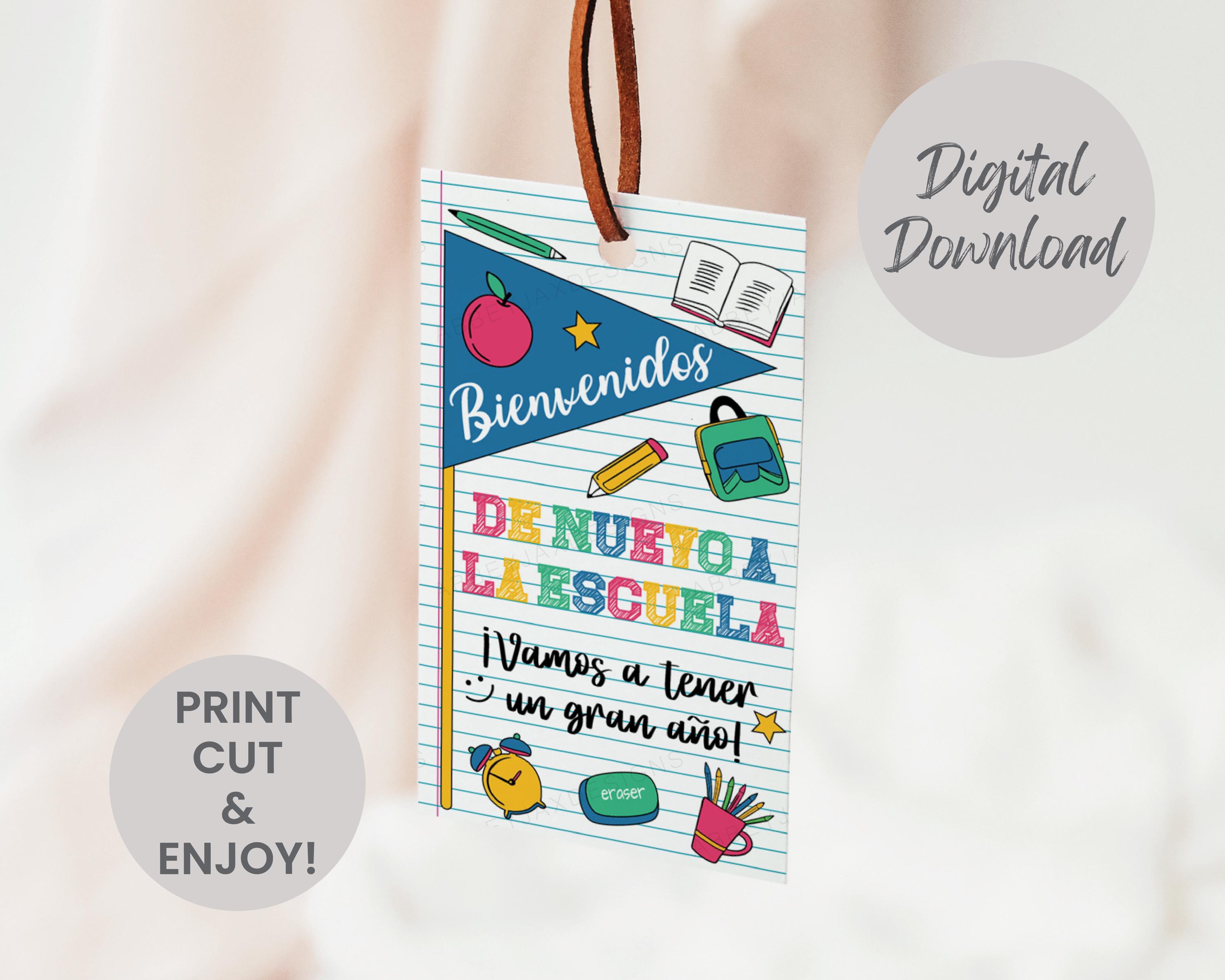 Back to School Gift Tag in Spanish, Welcome Back to School Tag, Spanish ...