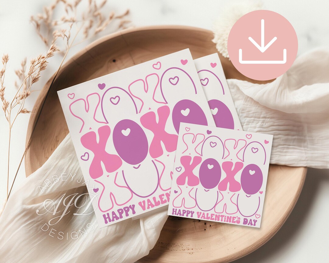 XOXO Gift Tag, Printable Valentines Day Tag, XO Valentine Tag ...