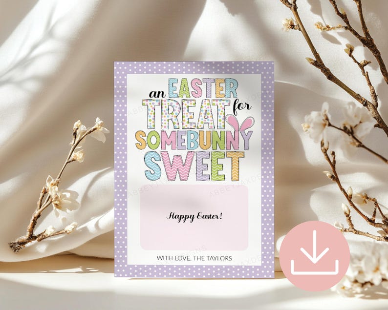 Easter Gift Card Holder Printable, Easter Treat for Some Bunny Sweet ...