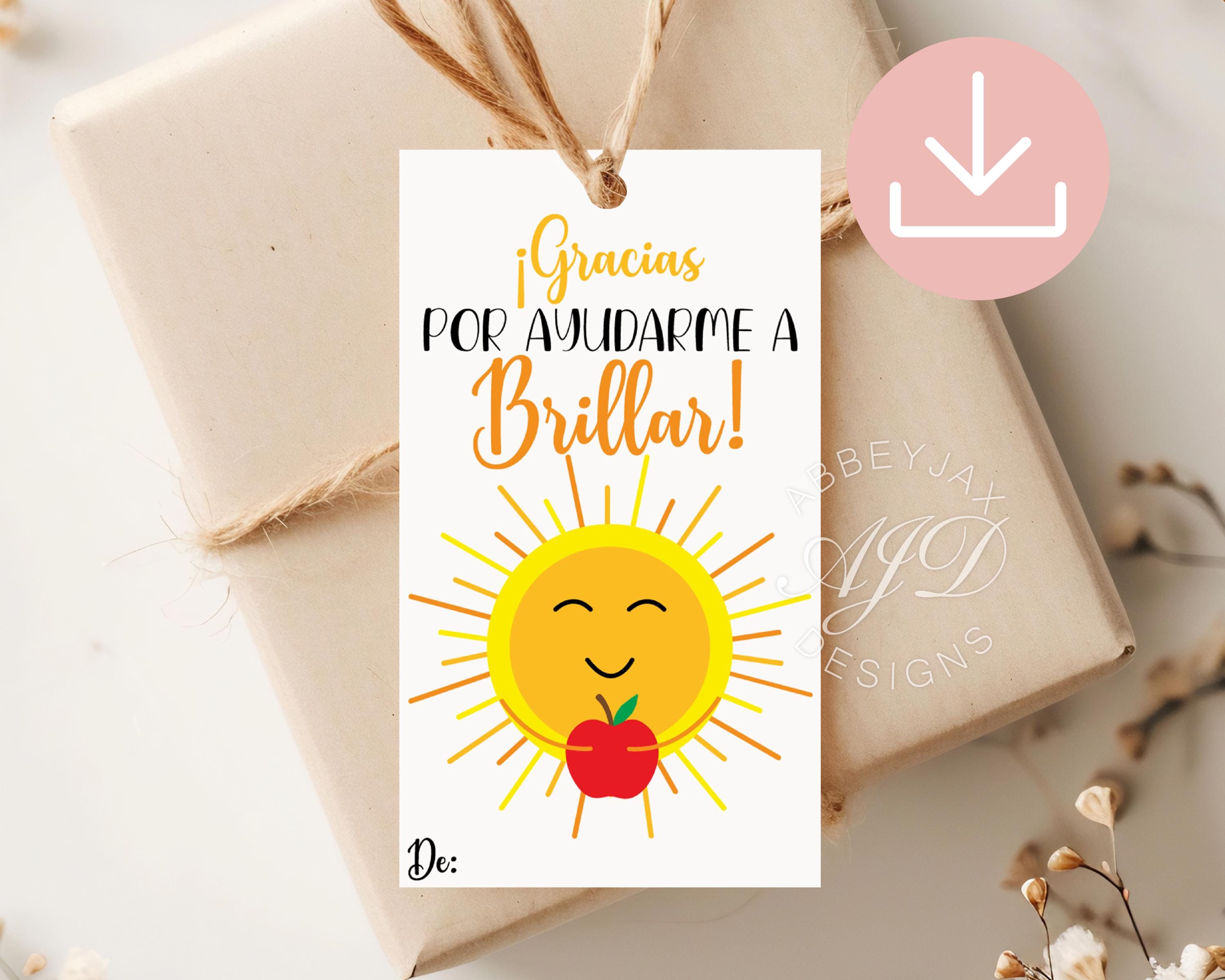 Spanish Thank You Tags, Teacher Appreciation Gift Tag Spanish ...