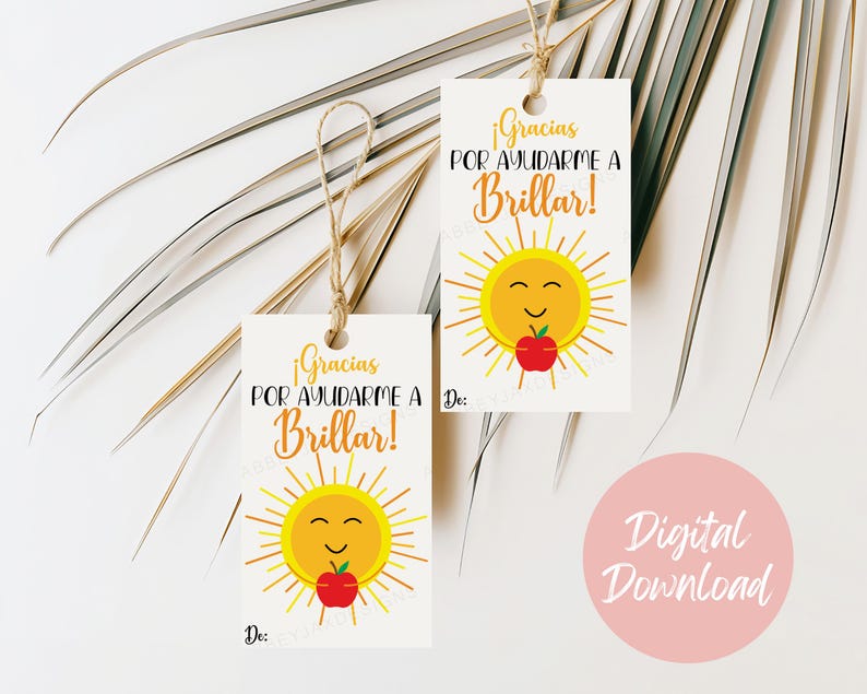 Spanish Thank You Tags, Teacher Appreciation Gift Tag Spanish ...