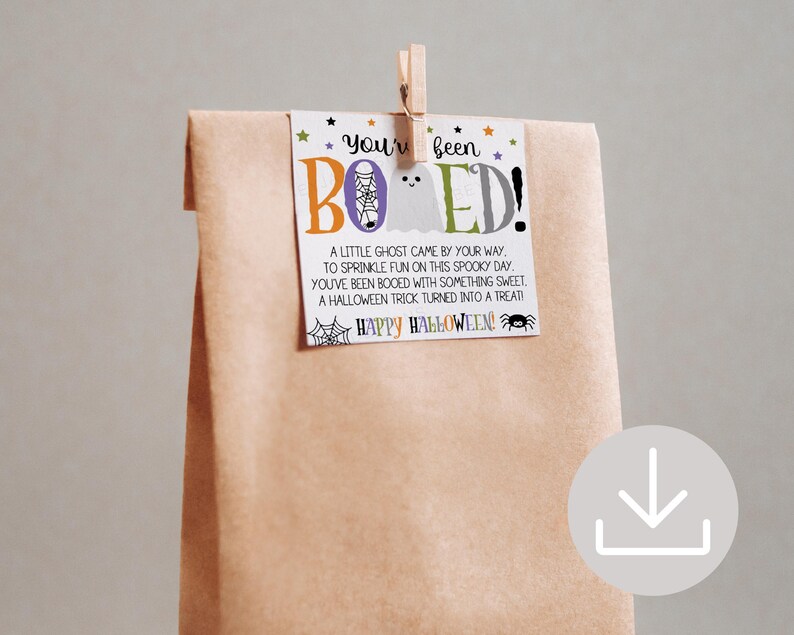 You've Been Booed Gift Tags, Halloween Cookie Tags Printables, Youve ...