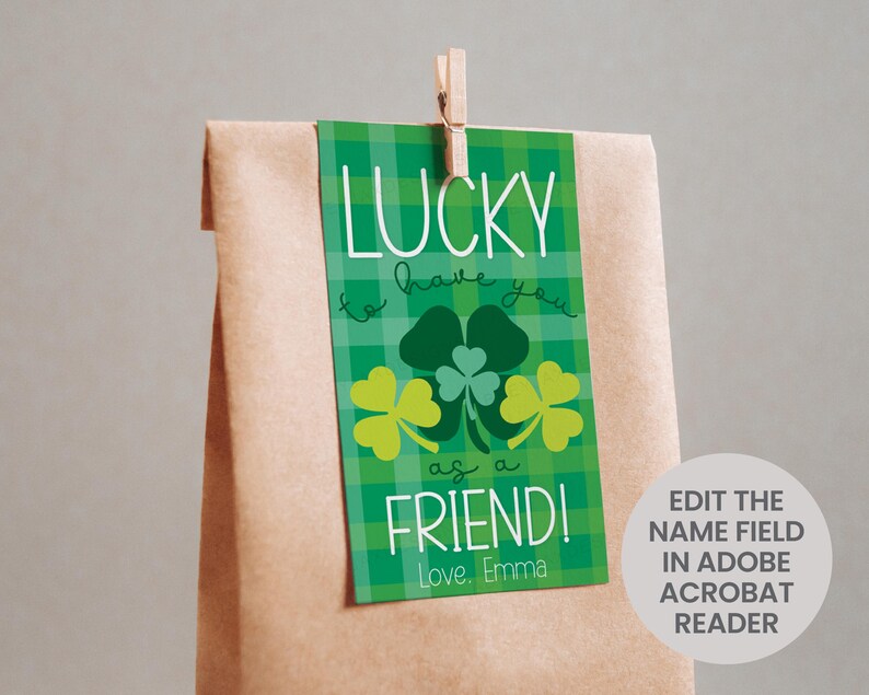 St. Patrick's Day Gift Tags, Lucky to Have You Tag, St Patricks Day ...