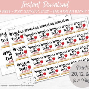 Spanish Thank You Tags, Printable Teacher Appreciation Week, Teacher ...