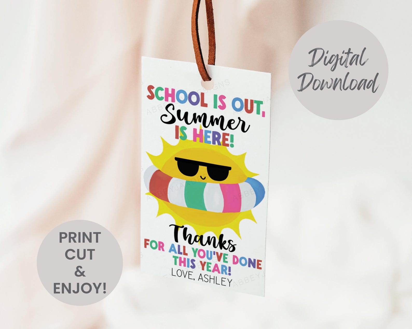 School is Out Summer is Here Tags, End of School Tag, Teacher ...