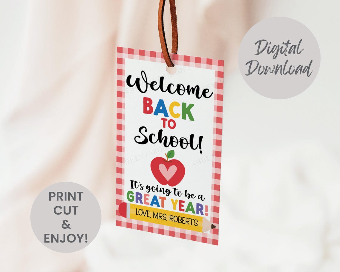 Welcome Back to School Tag, Back to School Gift Tags for Students ...