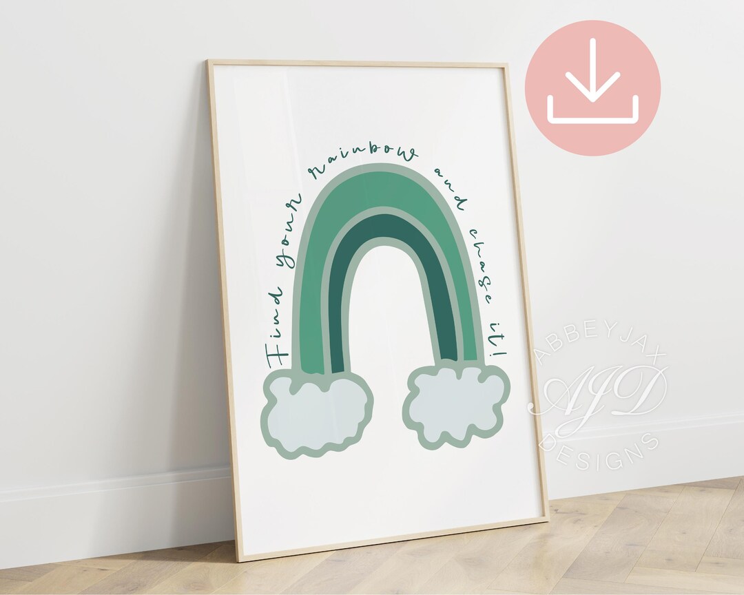 Find Your Rainbow Quote, St Patricks Day Classroom Decor, Green Nursery ...