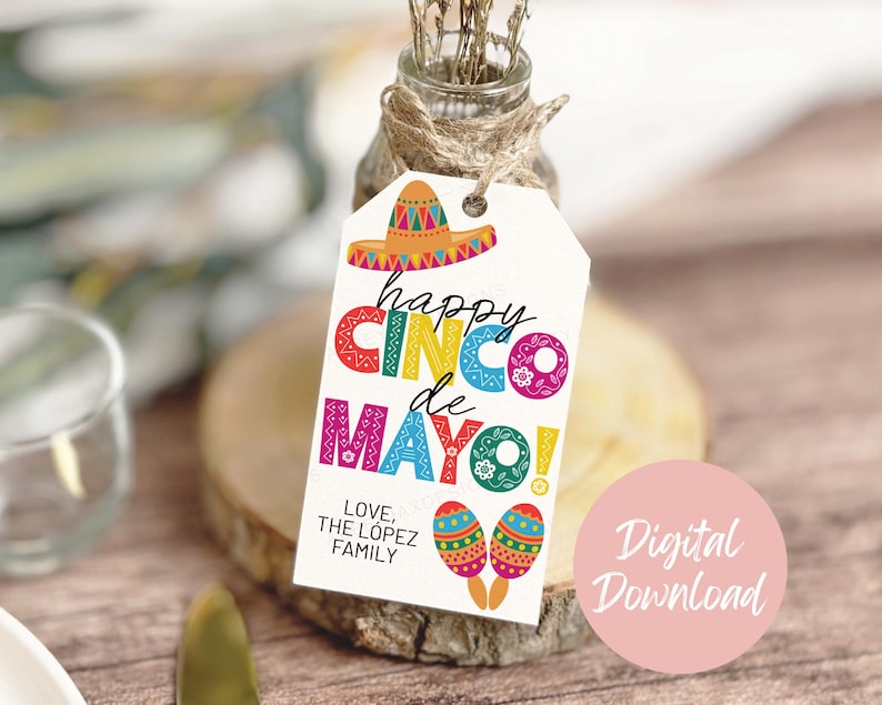Cinco De Mayo Tags, Fiesta Gift Tags, Cinco De Mayo Party Printables ...