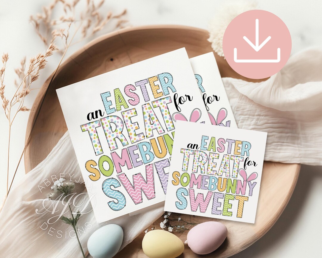 Easter Cookie Tag, Printable Easter Gift Tags, Sweet Treat Tag, Easter ...