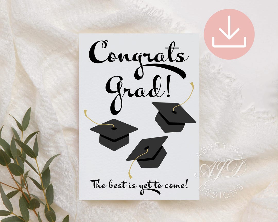 Congrats Grad Card Printable, Printable Graduation Card, Congrats Grad ...