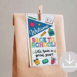 Welcome Back to School Gift Tag, Treat Tag From Teacher, Back to School ...