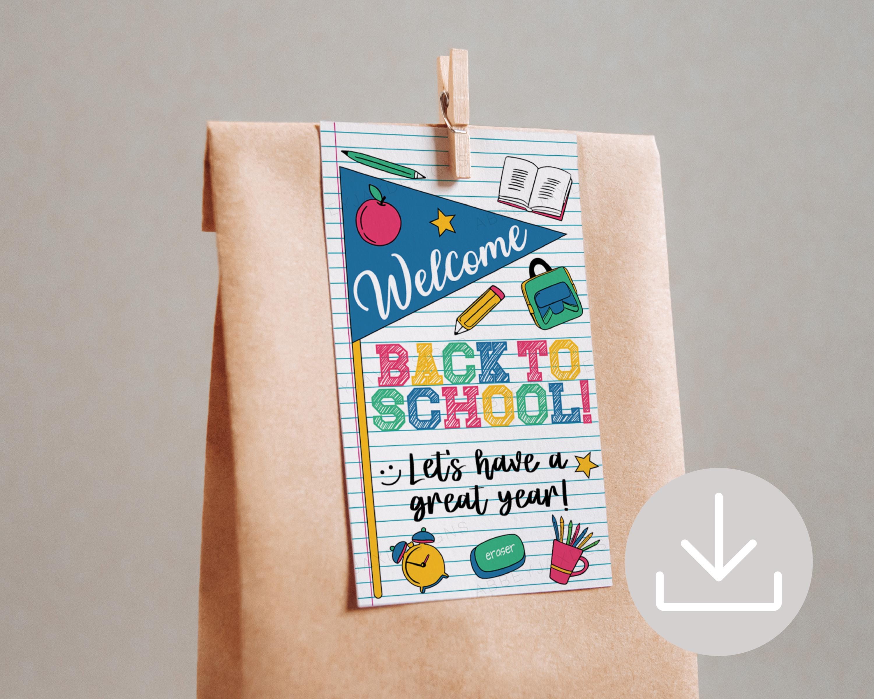 Welcome Back to School Gift Tag, Treat Tag From Teacher, Back to School ...