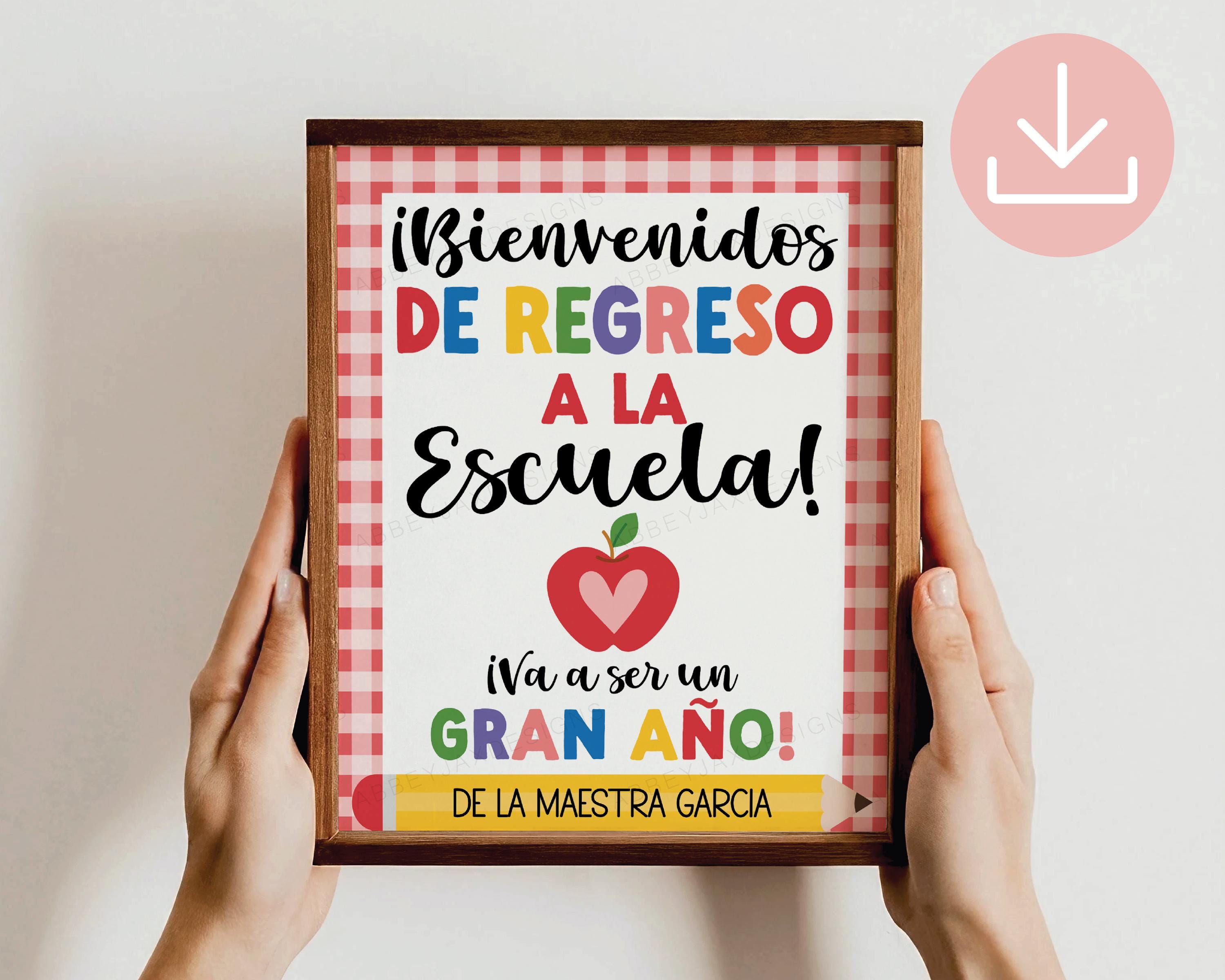 Spanish Welcome Back to School Sign, First Day of School Decorations ...