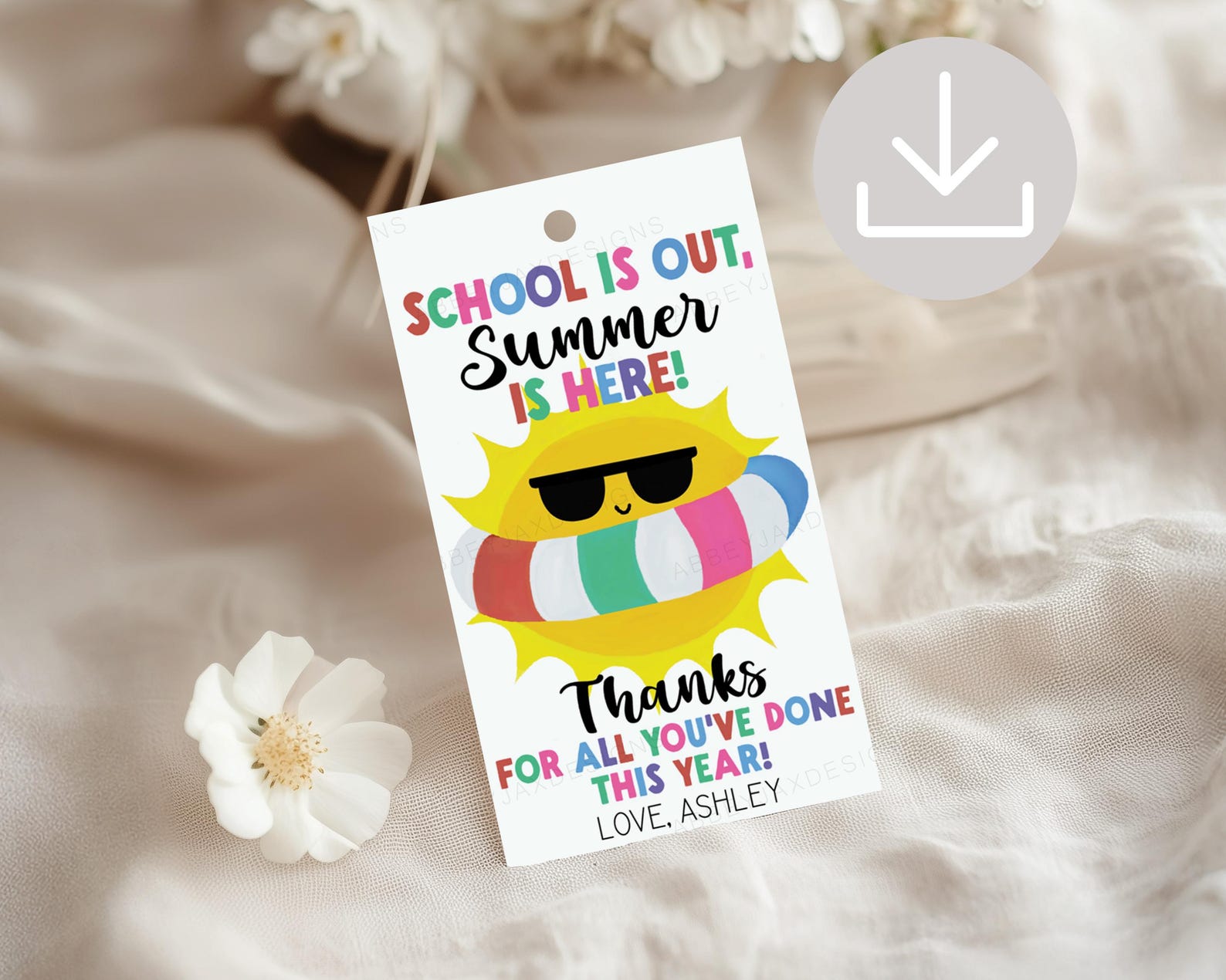 School is Out Summer is Here Tags, End of School Tag, Teacher ...